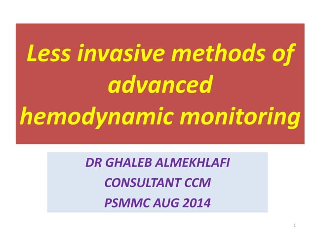 Advanced hemodynamic monitoring | PPTX