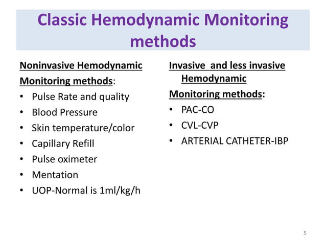 Advanced hemodynamic monitoring | PPTX
