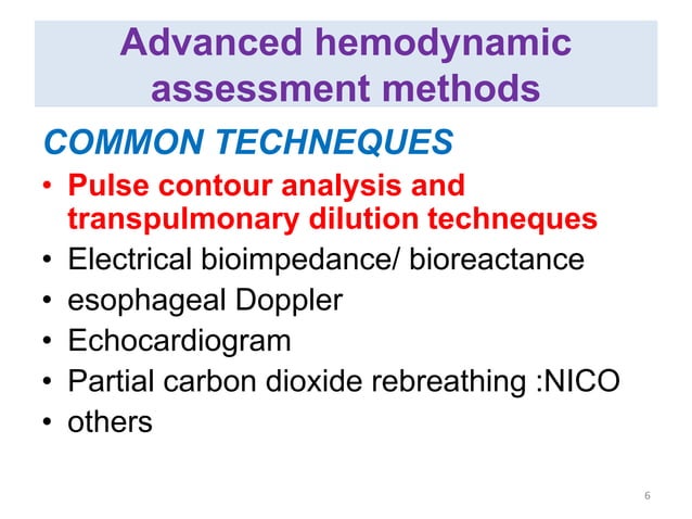Advanced hemodynamic monitoring | PPTX