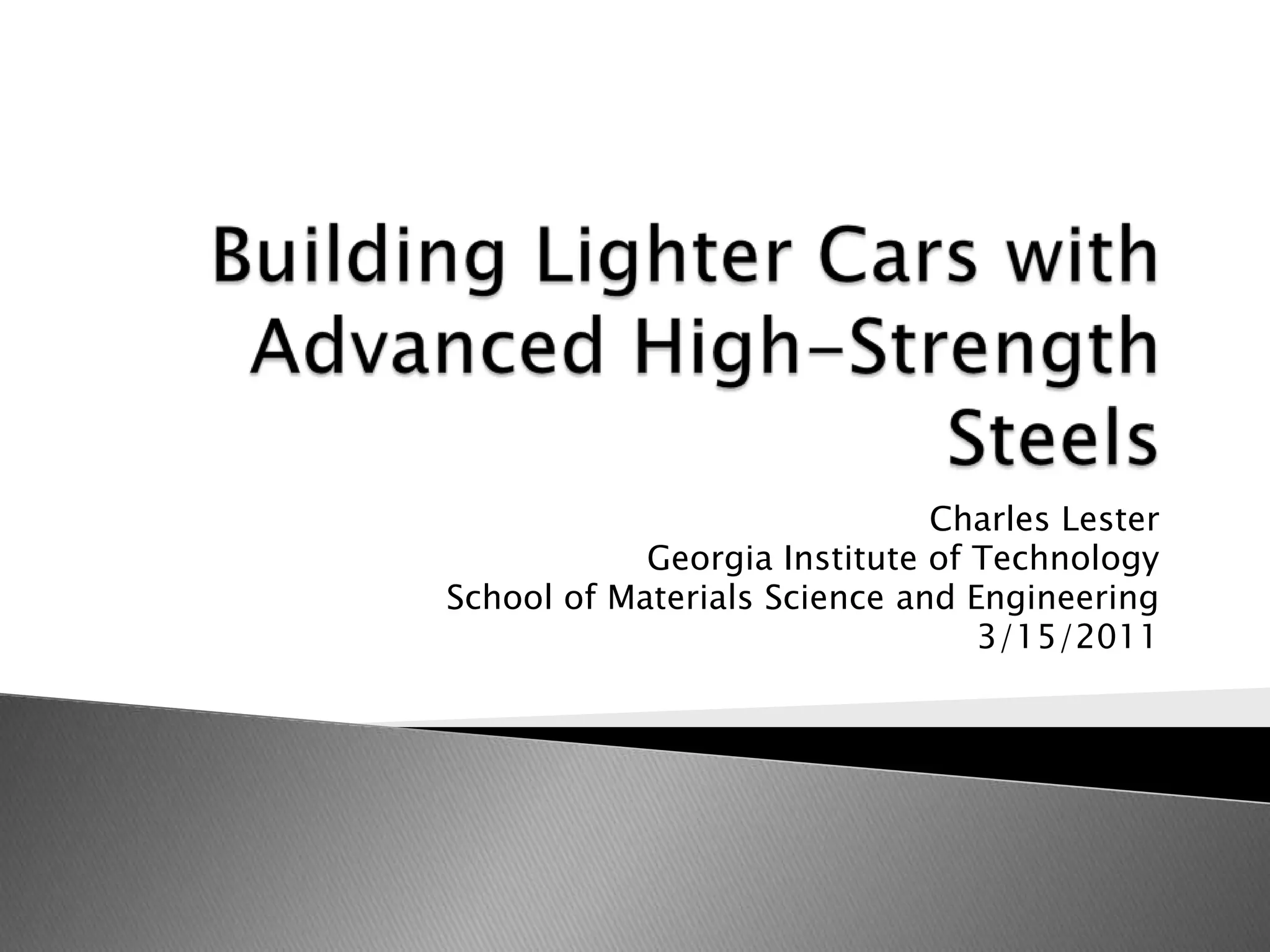 Advanced High Strength Steels2 | PPTX