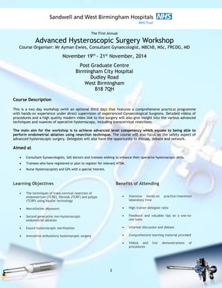 Advanced hysteroscopic surgery course 19-21.11.2014