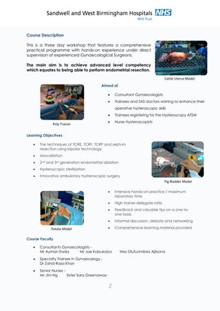 Dr Ayman Ewies - Advanced hysteroscopic Surgery workshop flyer 2015 | PDF