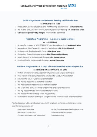 Dr Ayman Ewies - Advanced hysteroscopic Surgery workshop flyer 2015 | PDF