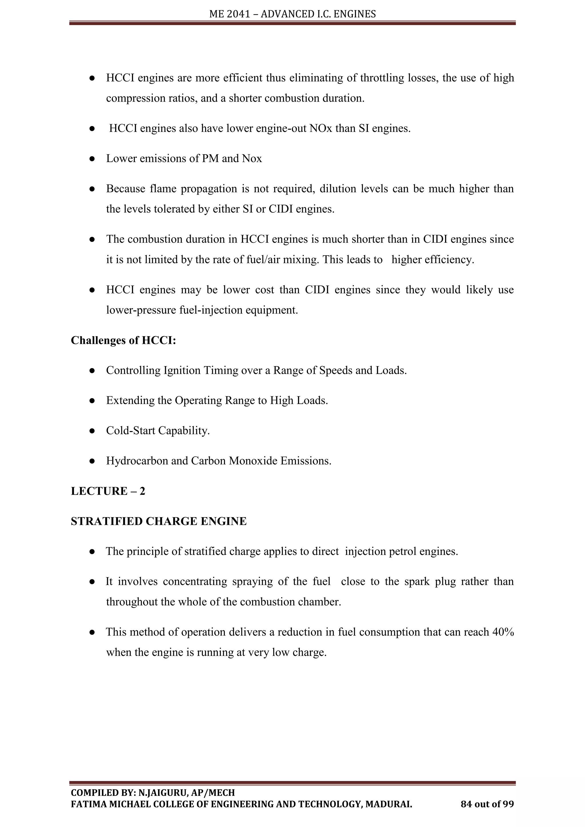 Advanced ic engines part-ii fmcet | PDF