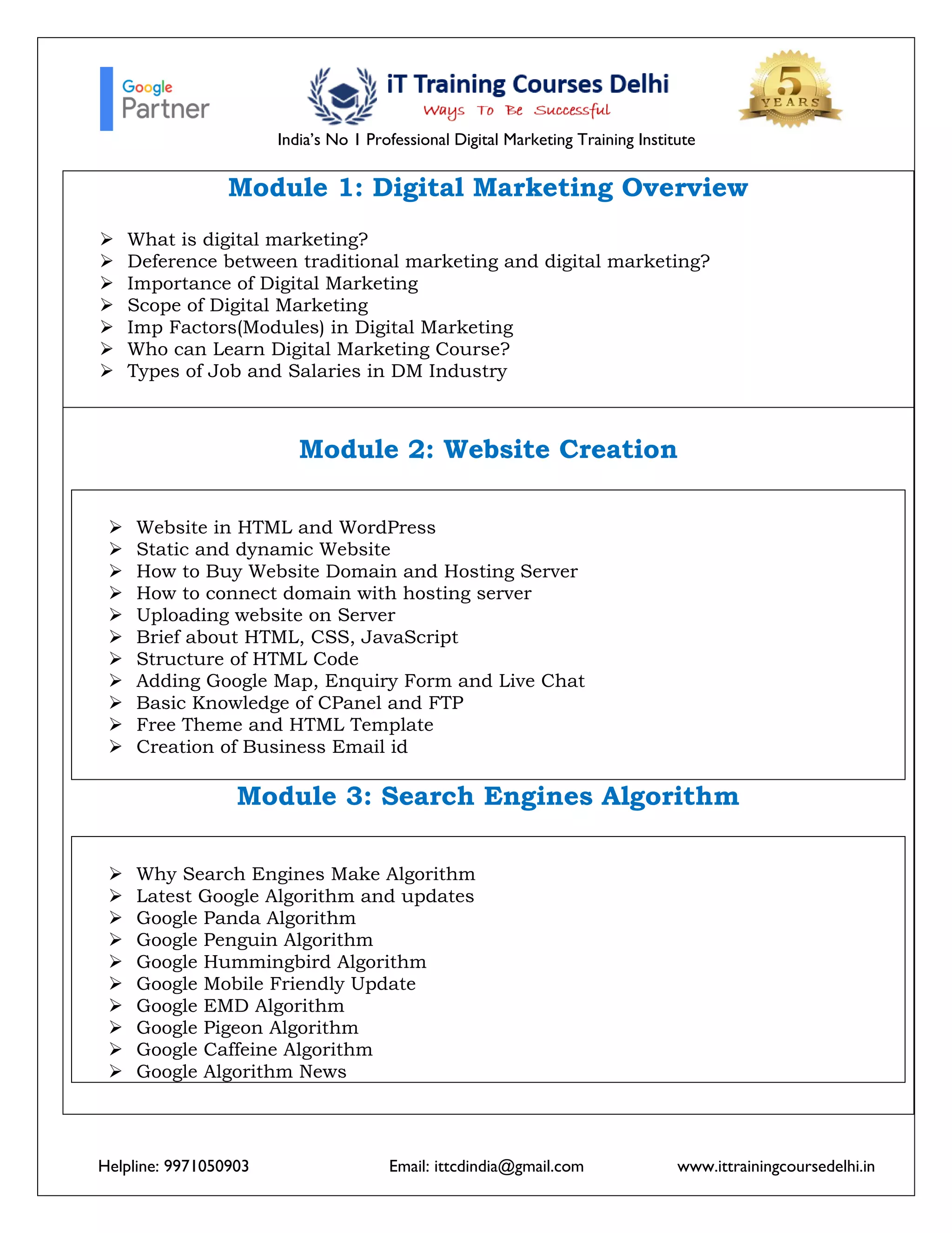 Advance digital marketing course complete syllabus | PDF