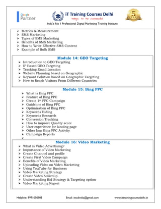 Advance digital marketing course complete syllabus | PDF