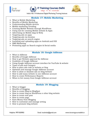 Advance digital marketing course complete syllabus | PDF