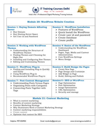 Advance digital marketing course complete syllabus | PDF