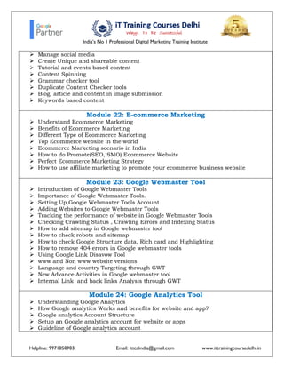 Advance digital marketing course complete syllabus | PDF