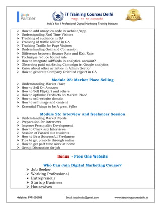 Advance digital marketing course complete syllabus | PDF