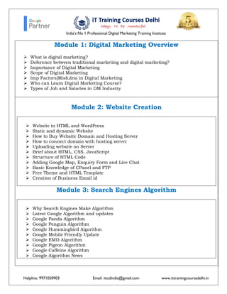 Advance digital marketing course complete syllabus | PDF