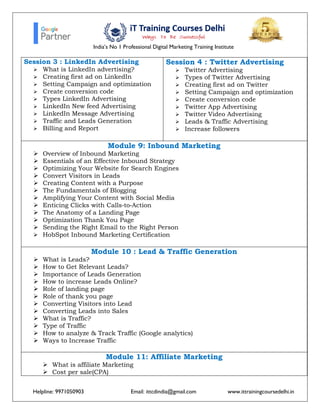 Advance digital marketing course complete syllabus | PDF