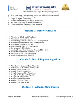 Advance digital marketing course syllabus | PDF