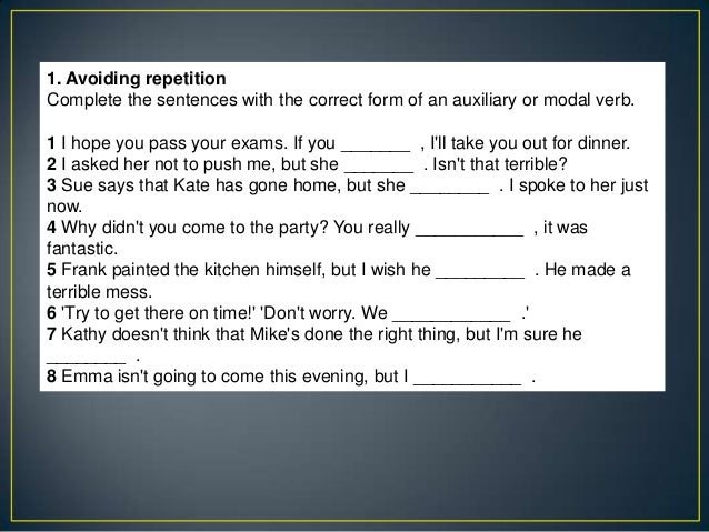 Advanced ii unit 1 avoiding repetition