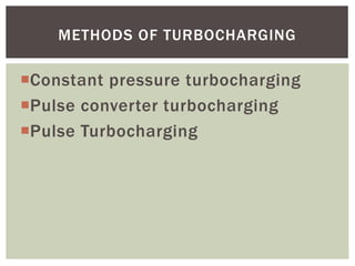 Advanced in turbocharging | PPTX