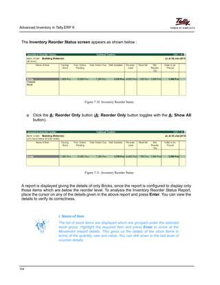Advanced inventory in tally erp 9 | PDF