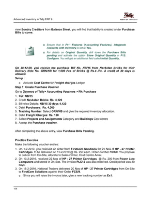 Advanced inventory in tally erp 9 | PDF
