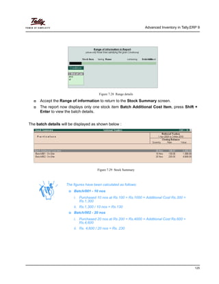 Advanced inventory in tally erp 9 | PDF