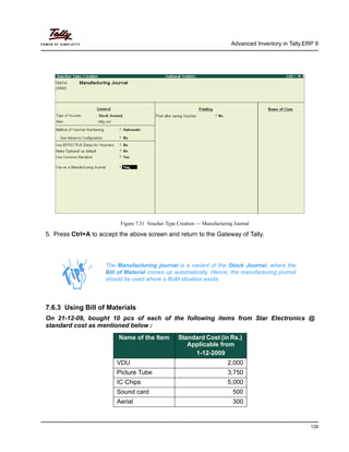 Advanced inventory in tally erp 9 | PDF