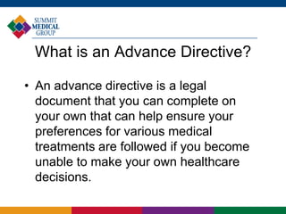 Start the Discussion: The Importance of Advance Directives | PPT