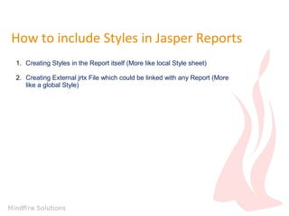 Advanced Jasper Reports | PPT