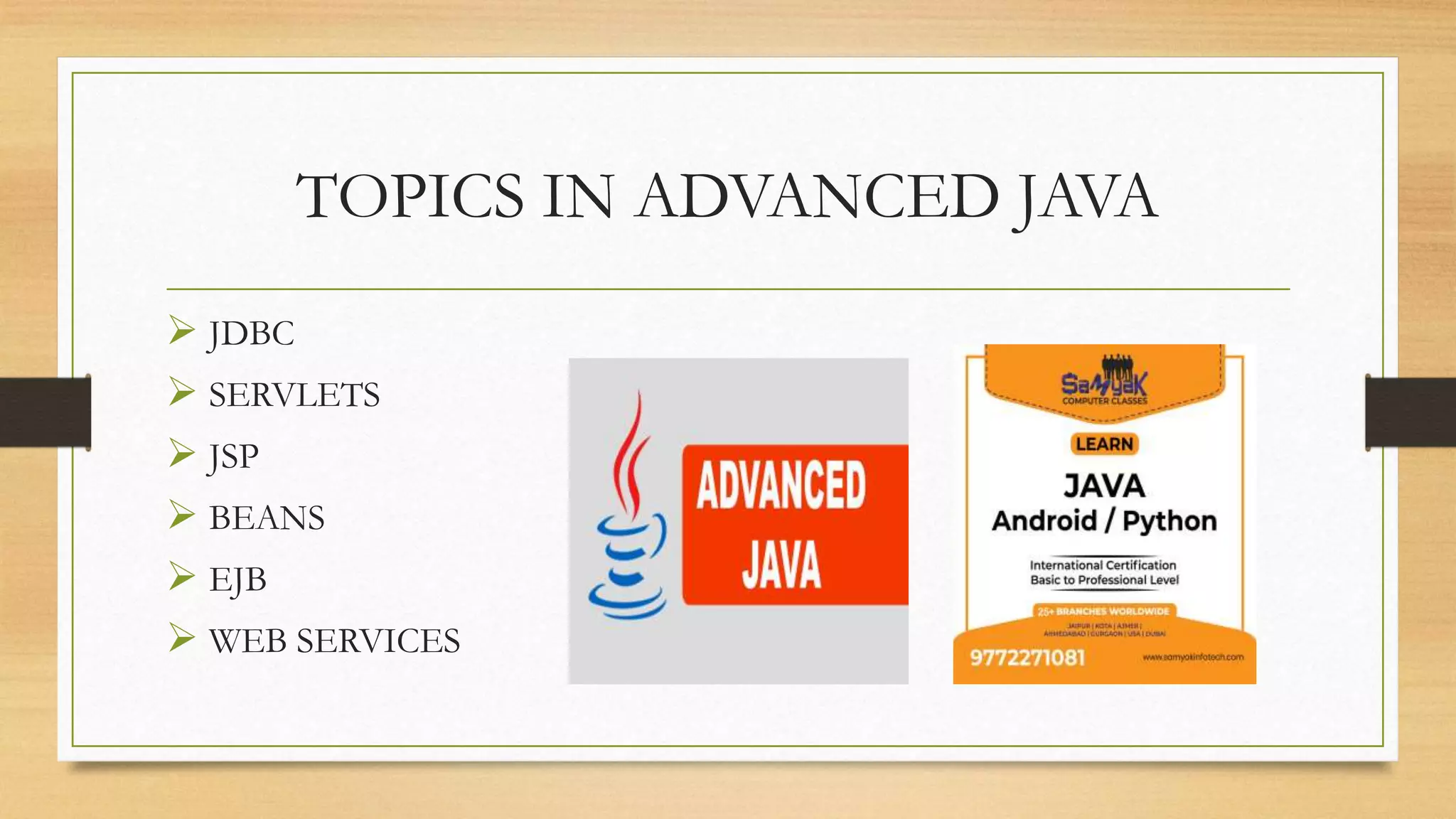 ADVANCED JAVA CLASSES - Jaipur | PPT