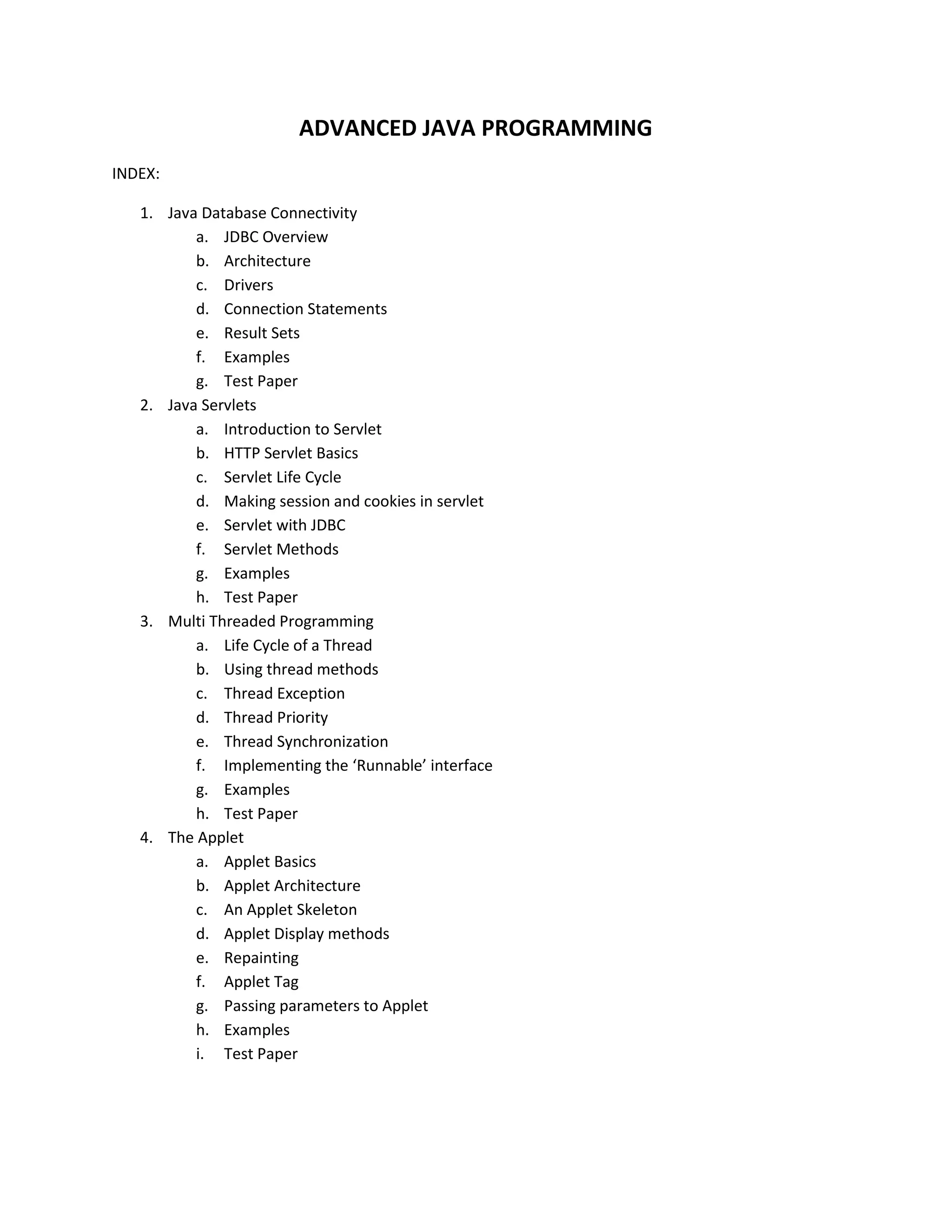 Advanced java programming-contents | PDF Advanced java programming-contents | PDF