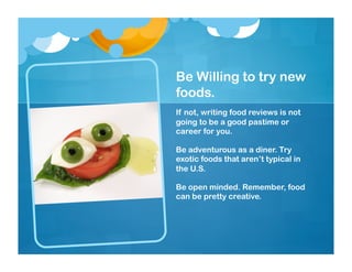 How to Write a Food Review | PDF