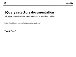 Advanced j query selectors | PDF | Web Design and HTML | Internet