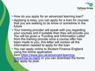 Advanced learning loans and the top 5 popular courses funded by pathway ...