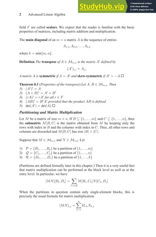 Linear Algebra Formula Sheet