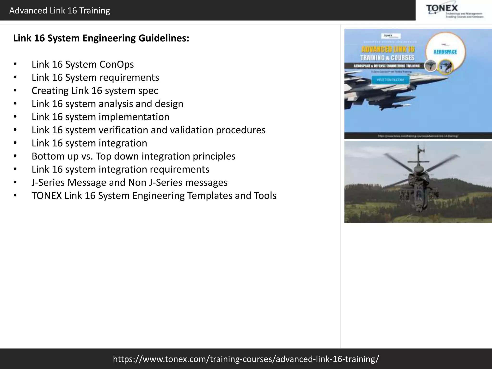 Advanced Link 16 Training : Tonex Training | PPTX