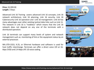 Advanced Link 16 Training : Tonex Training | PPTX