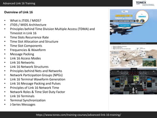 Advanced Link 16 Training : Tonex Training | PPTX