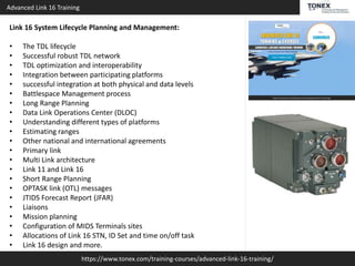 Advanced Link 16 Training : Tonex Training | PPTX