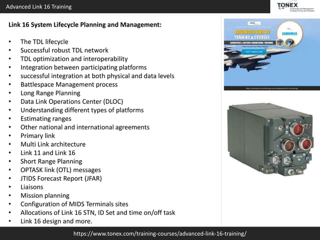 Advanced Link 16 Training : Tonex Training | PPTX