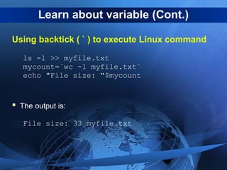Advanced linux chapter ix-shell script | PPT
