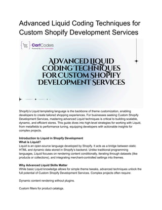 Advanced Liquid Coding Techniques for Custom Shopify Development ...
