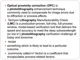 Advanced lithography techniques | PPTX