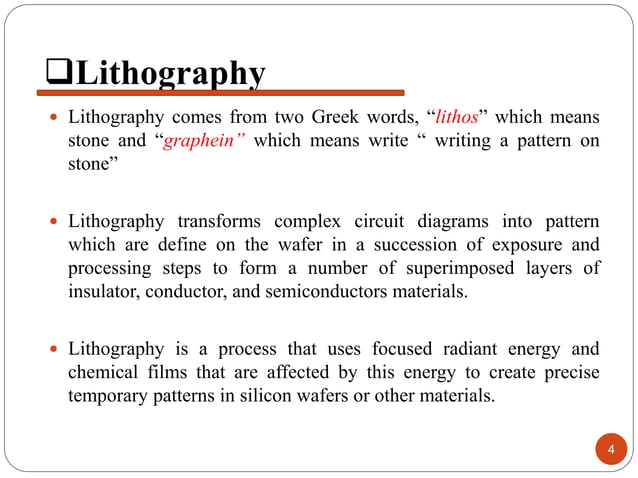 Advanced lithography techniques | PPT