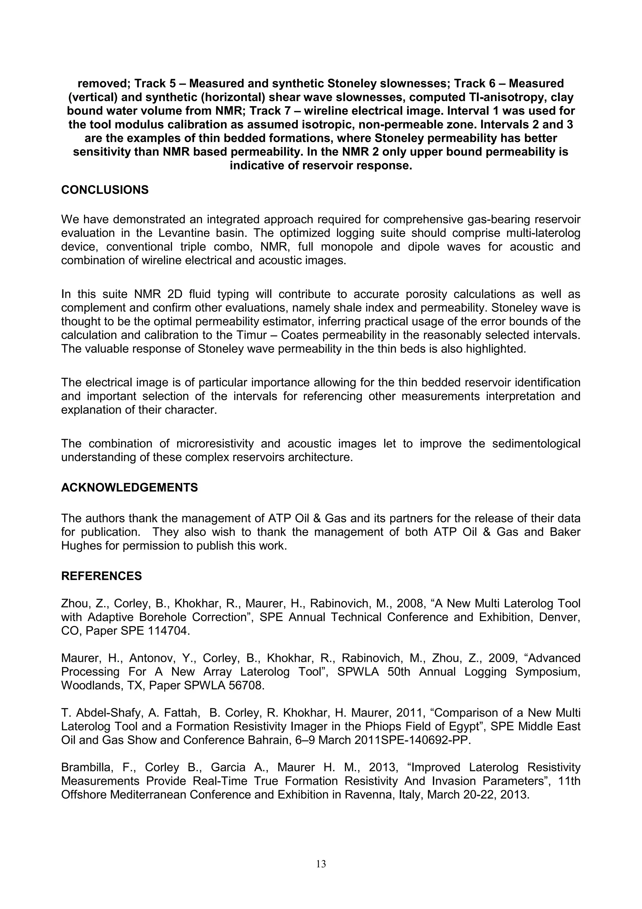 Advanced logging evaluation gas reservoir of Levantine basin | PDF