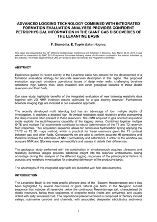 Advanced logging evaluation gas reservoir of Levantine basin | PDF