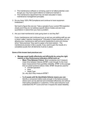 Advanced Maintenance And Reliability (Maintenance and Reliability Best ...