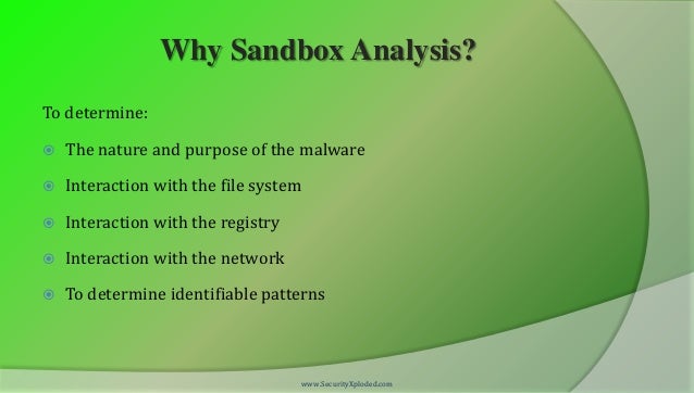 Advanced Malware Analysis Training Session 6 - Malware Sandbox Analy… Advanced Malware Analysis Training Session 6 - Malware Sandbox Analy…