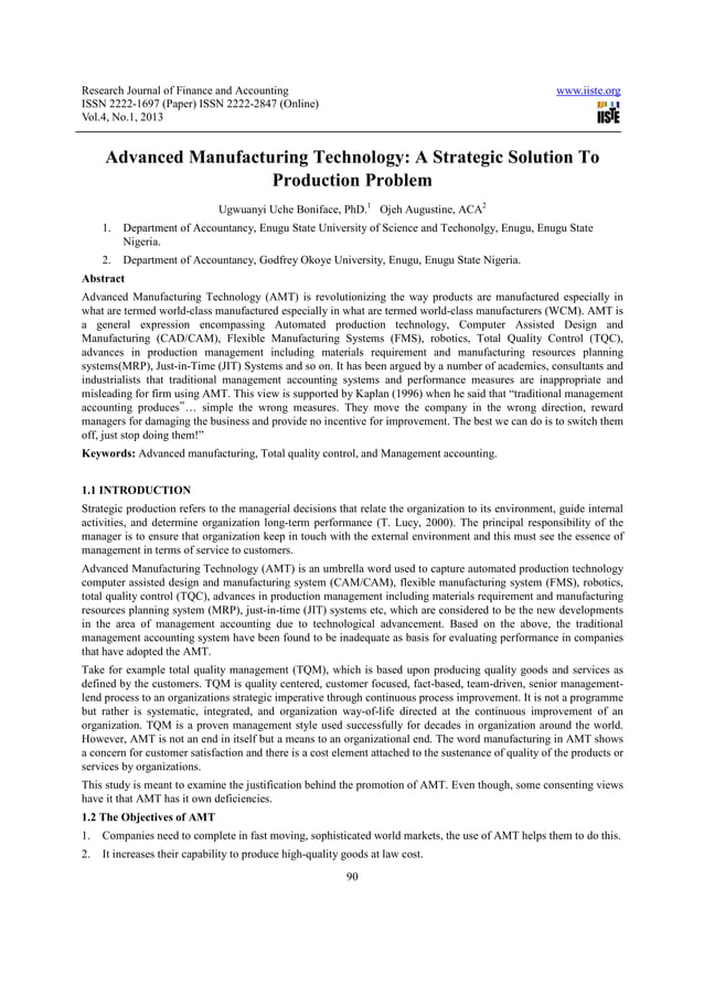 Advanced manufacturing technology | PDF