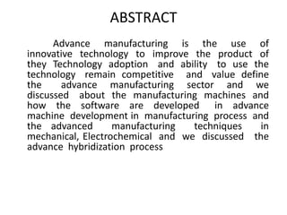 Advanced Manufacturing Technology | PPTX