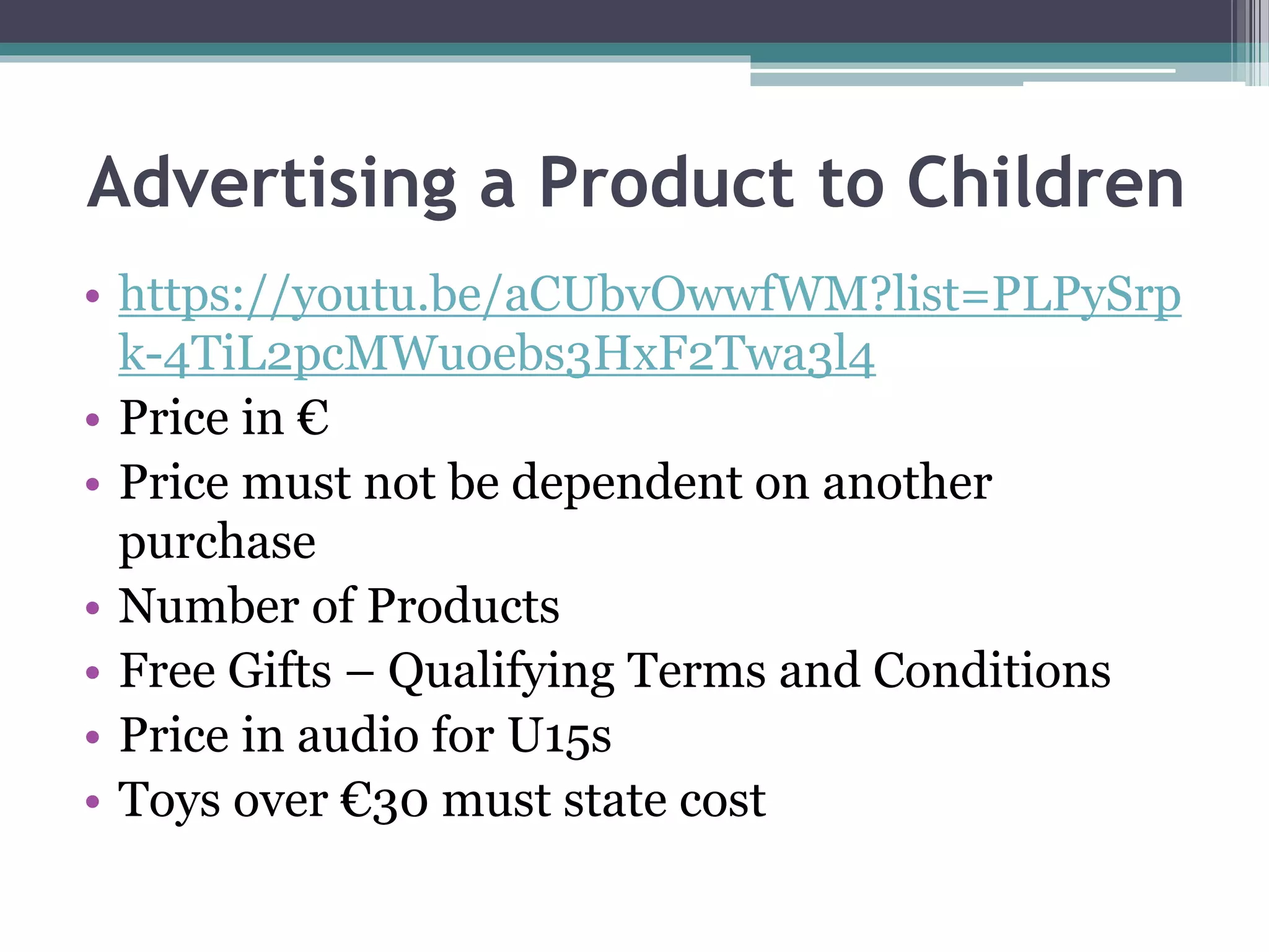 Marketing Towards Children | PPTX