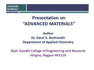 Advanced materials PPT | PPTX