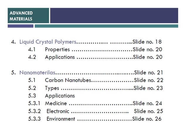 Advanced materials PPT | PPTX