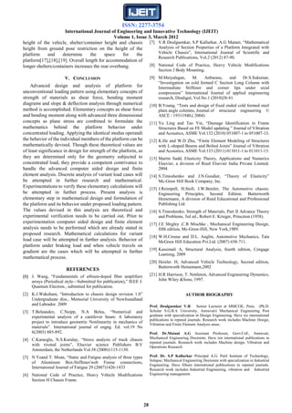 Advanced mathematical analysis of chassis integrated platform designed ...